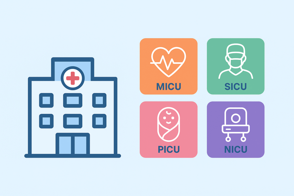 Understanding ICU Types : MICU, SICU, PICU, NICU & CCU Explained